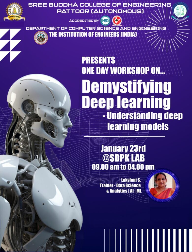 DEMYSTIFYING DEEP LEARNING WORKSHOP ON 23 RD JANUARY 2025 | SREE BUDDHA COLLEGE OF ENGINEERING ...
